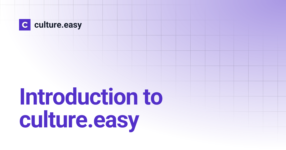 Introduction to culture.easy | culture.easy
